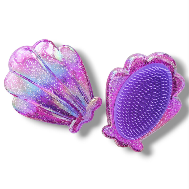 Clam Shell Detangle Brush - Mermaid Purple