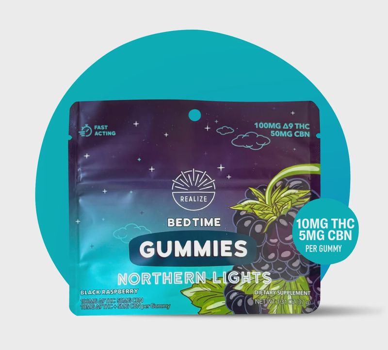 Realize Live Resin Gummies, Bedtime Black Raspberry - Northern Lights