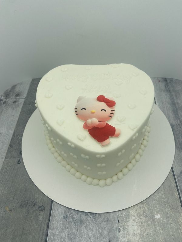Hello Kitty Heart Cake with Little Hearts