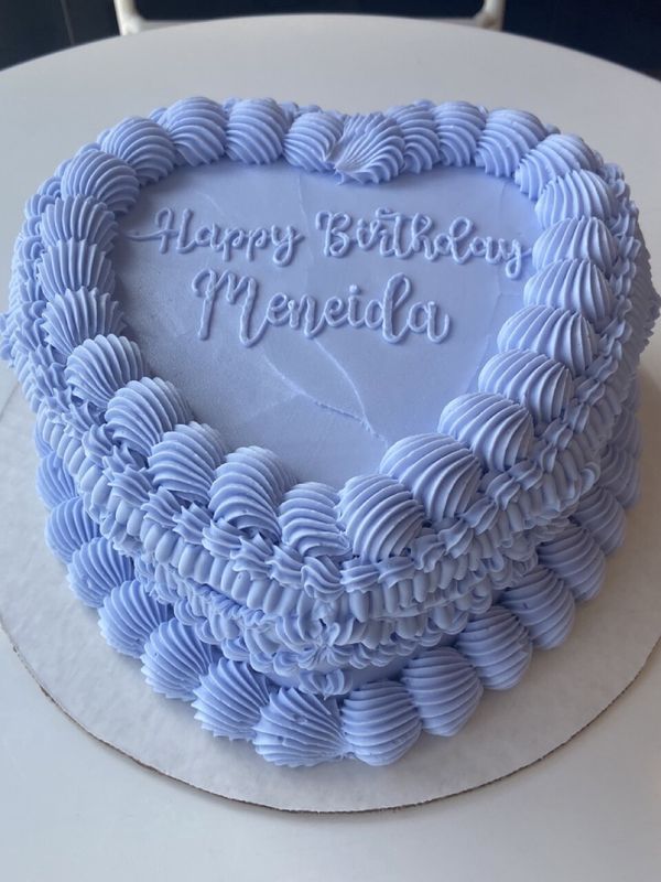 Vintage Blue Heart Cake