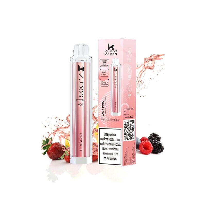 VAPE KUDOS CRYSTAL 600 LADY PINK 20MG