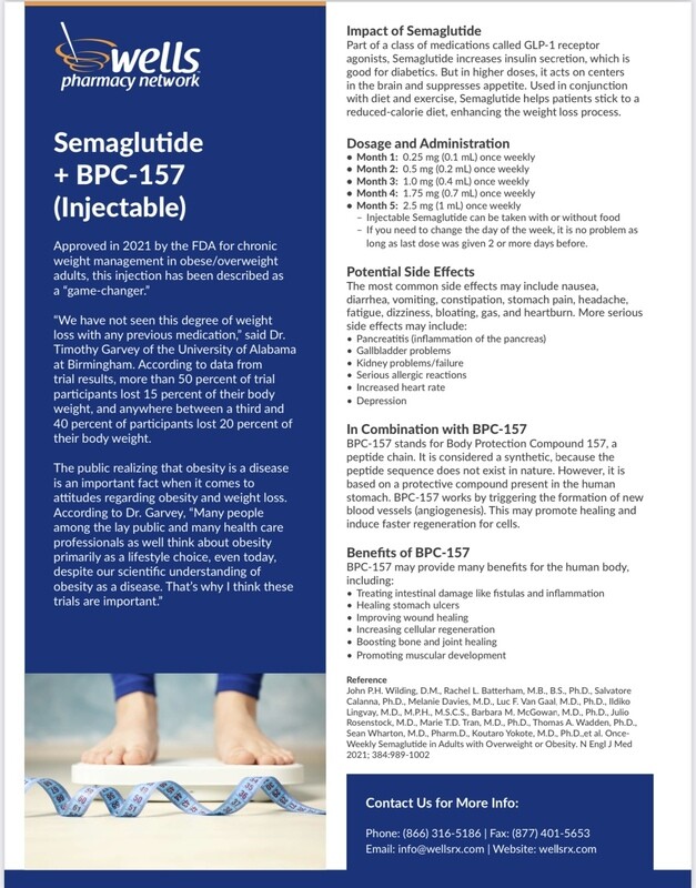 Sema/BPC-157 2.5mg/0.5mg/ml SC Injection with E-Visit WP PHARMA OLD VERSION