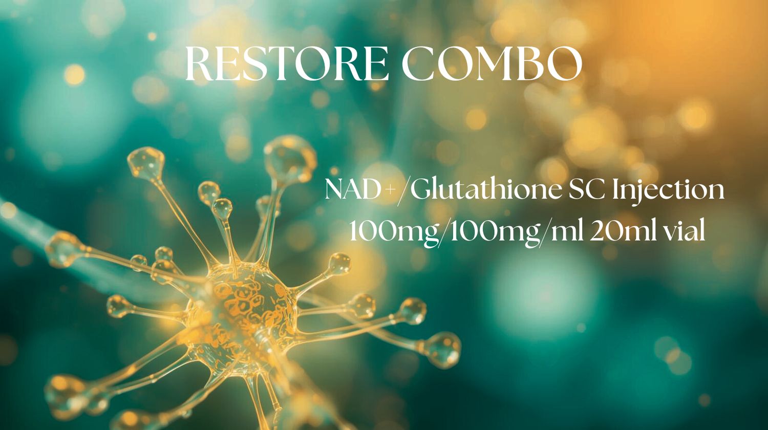 NAD+/Glutathione RESTORE COMBO 100mg/100mg/ml 20ml vial SC INJECTION ...