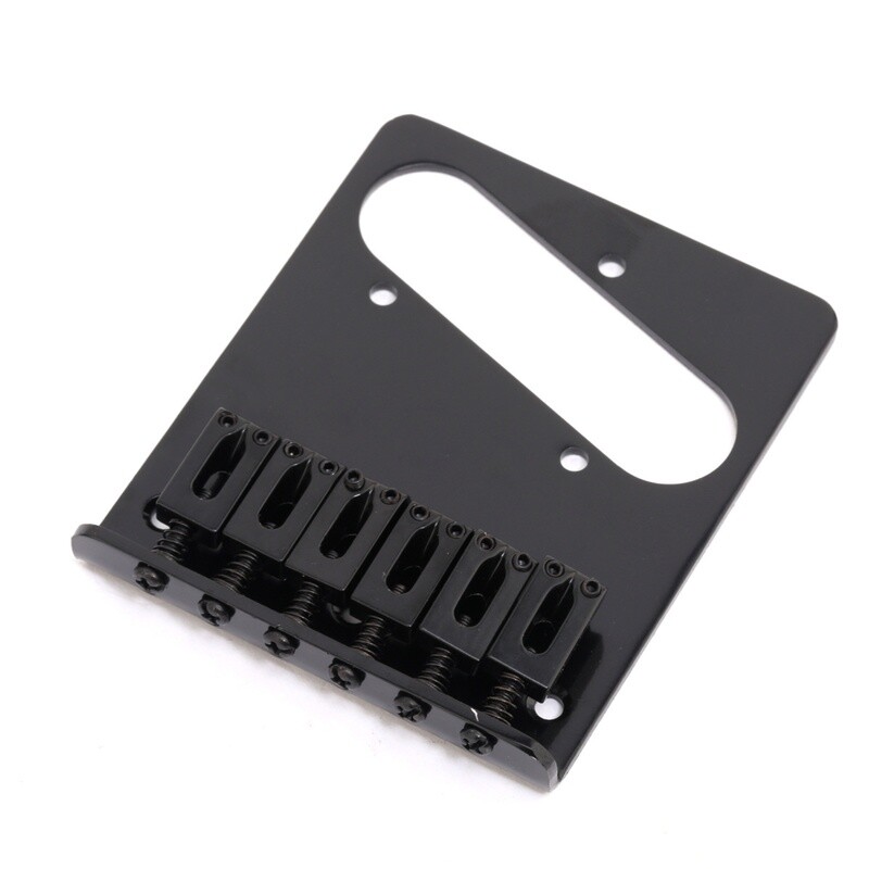 6 String Saddle Telecaster Bridge Black