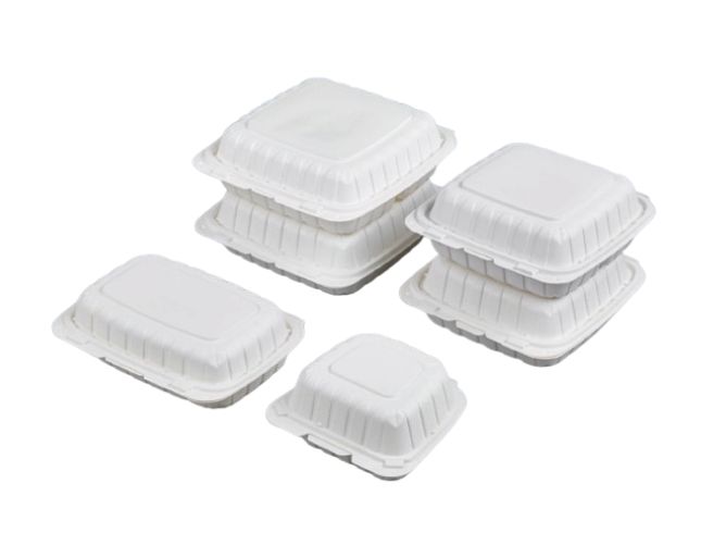White Bio-Degradable Pla Clamshell Container