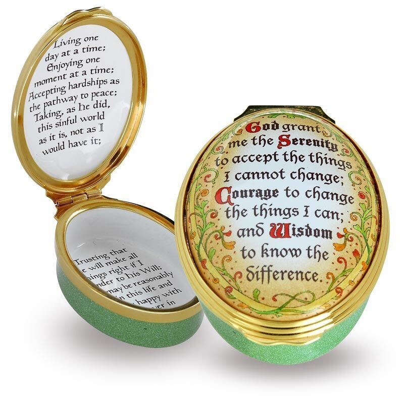 Halcyon Days The Serenity Prayer Enamel Box ENSEP0902G - HomeBello