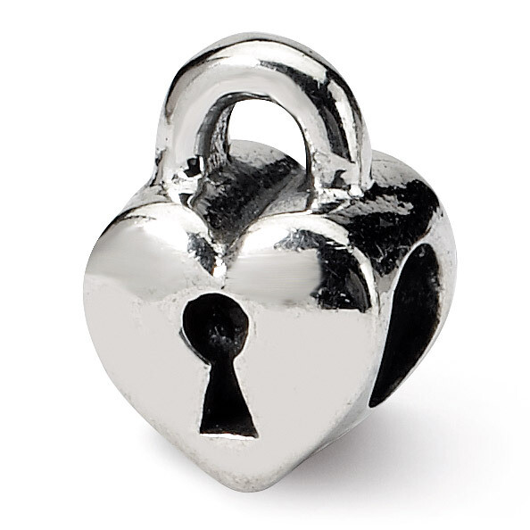 Heart Lock Bead - Sterling Silver QRS1037 - HomeBello