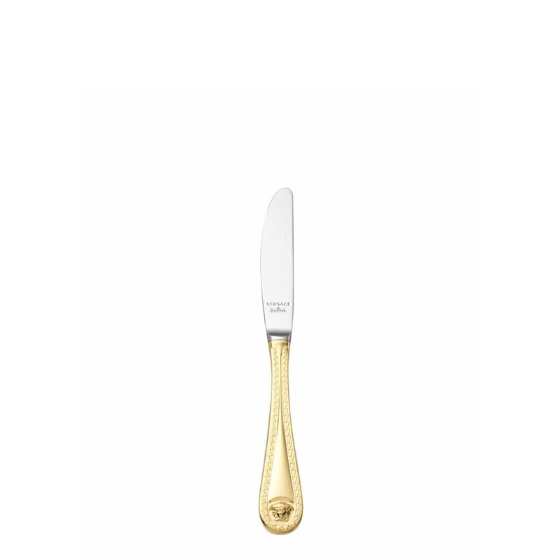 Versace Medusa Flatware Dessert Knife Gold Plated - HomeBello