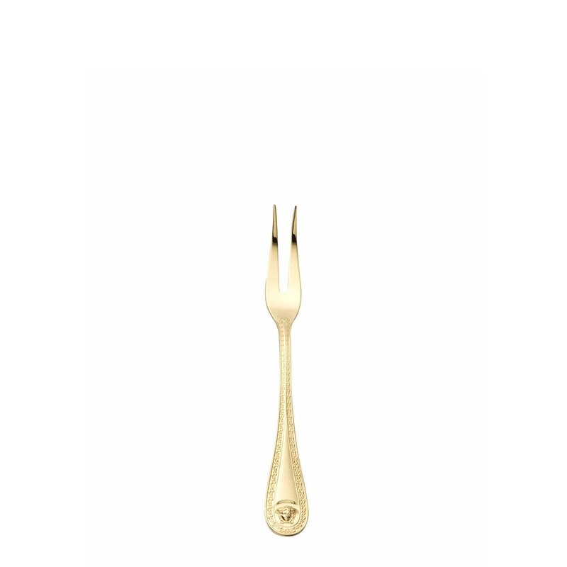 Versace Medusa Flatware Meat Fork Gold Plated - HomeBello