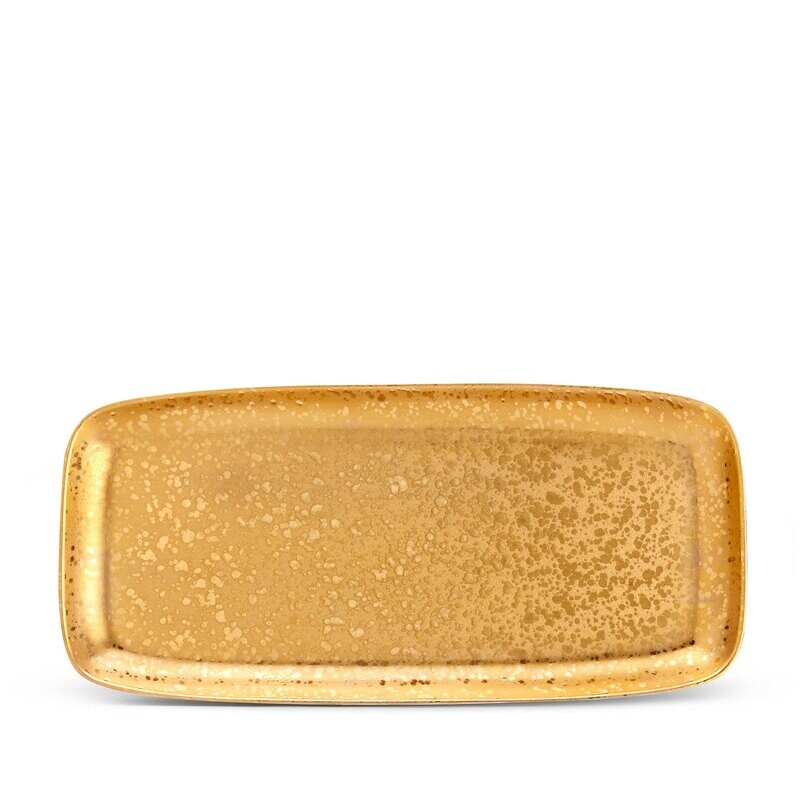 L'Objet Alchimie Rectangular Platter Large Gold AL291 - HomeBello