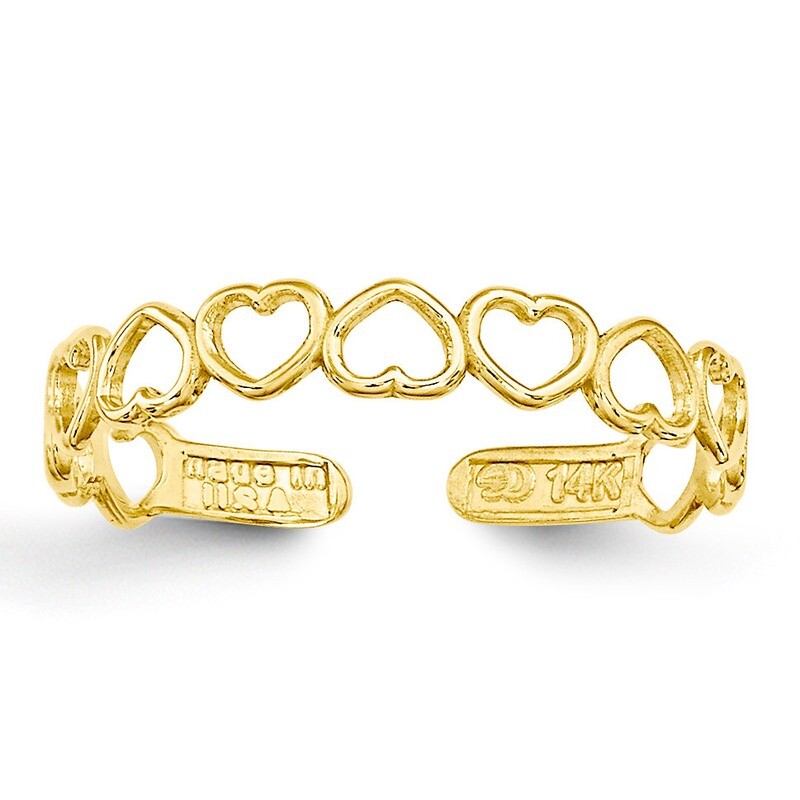 Open Hearts Toe Ring 14k Gold K3838 - HomeBello