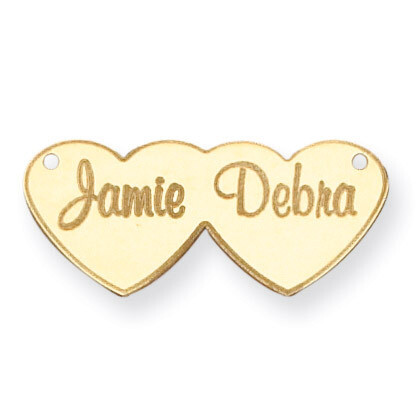 Double Heart Nameplate 10k Gold 10XNA111Y - HomeBello