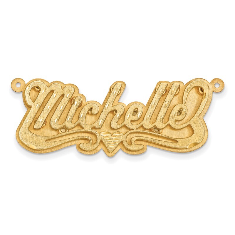 Satin Diamond-cut 3D Nameplate 10k Gold 10XNA239Y - HomeBello