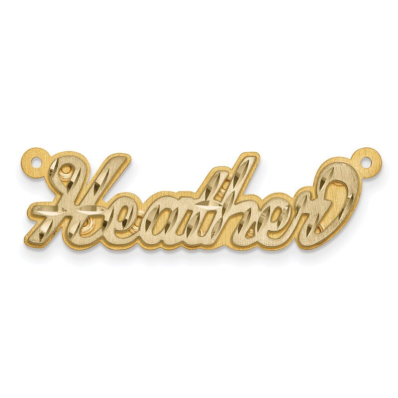 Diamond-cut Satin 3D Nameplate 10k Two-Tone Gold 10XNA251T - HomeBello