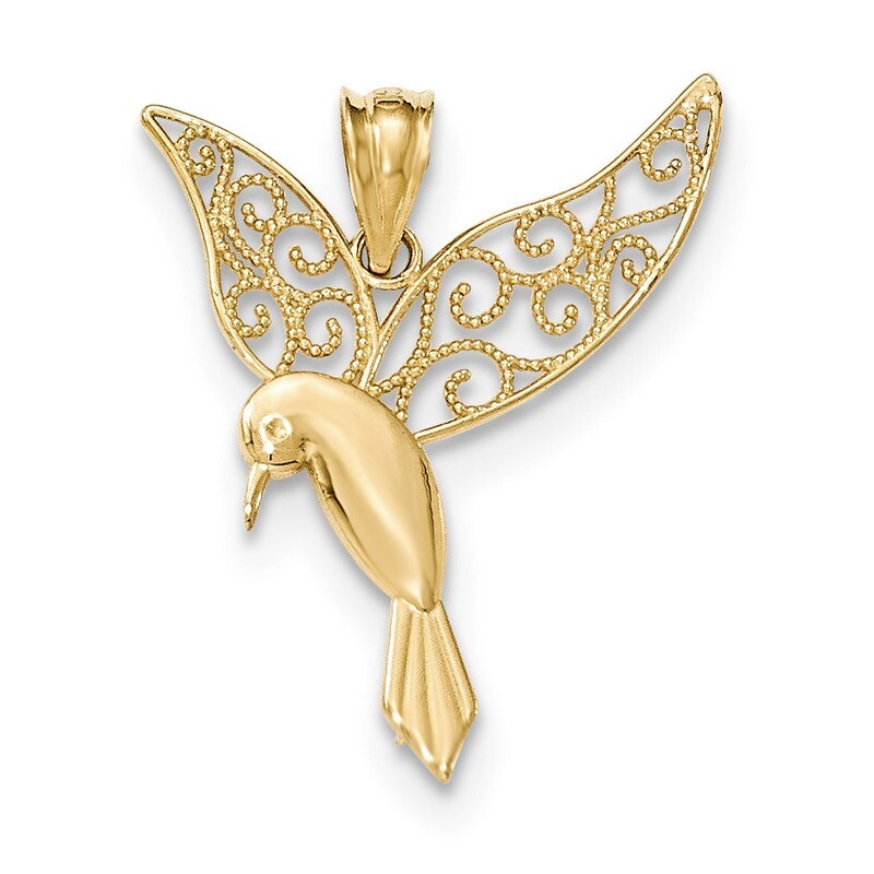 Hummingbird Pendant 14k Gold Polished K5321 - HomeBello