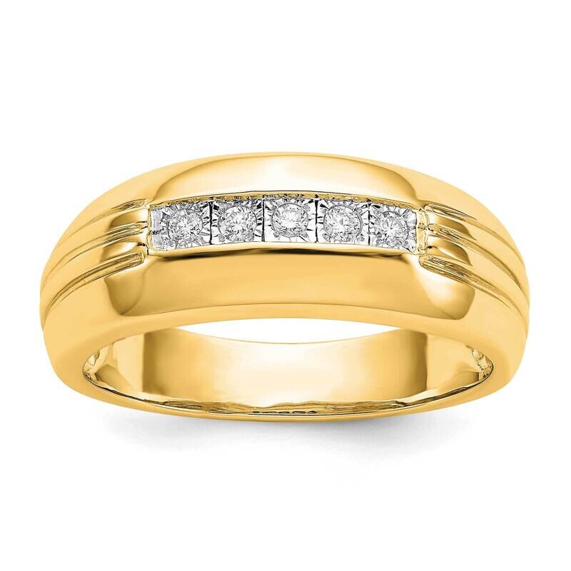 Diamond 5-Stone Mens Ring 14k Gold RM5795-010-YA - HomeBello