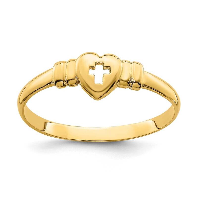 Heart with Cut-Out Cross Ring 14k Gold K3898 - HomeBello