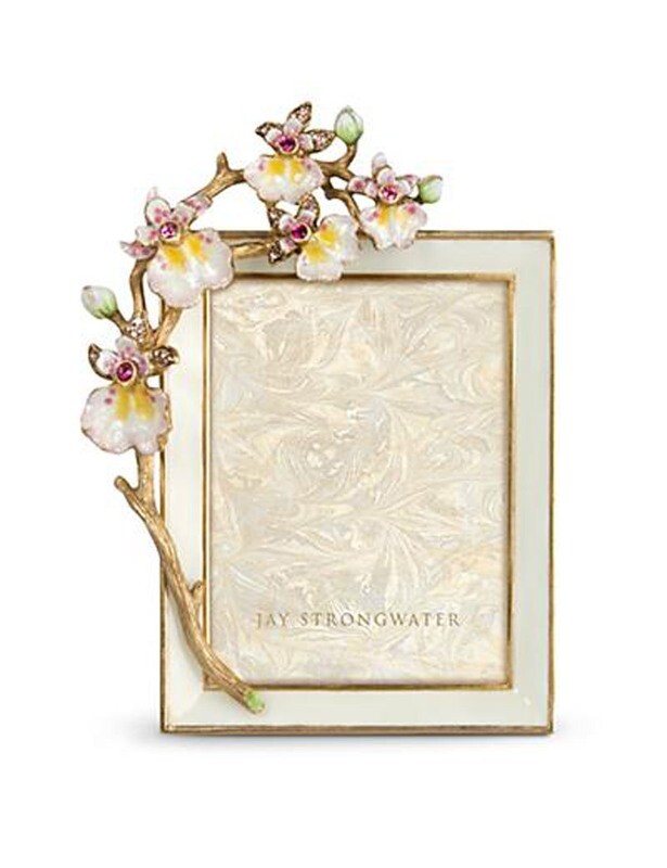 Jay Strongwater Kelsey Flora Orchid 3 x 4 Inch Picture Frame SPF5802 ...
