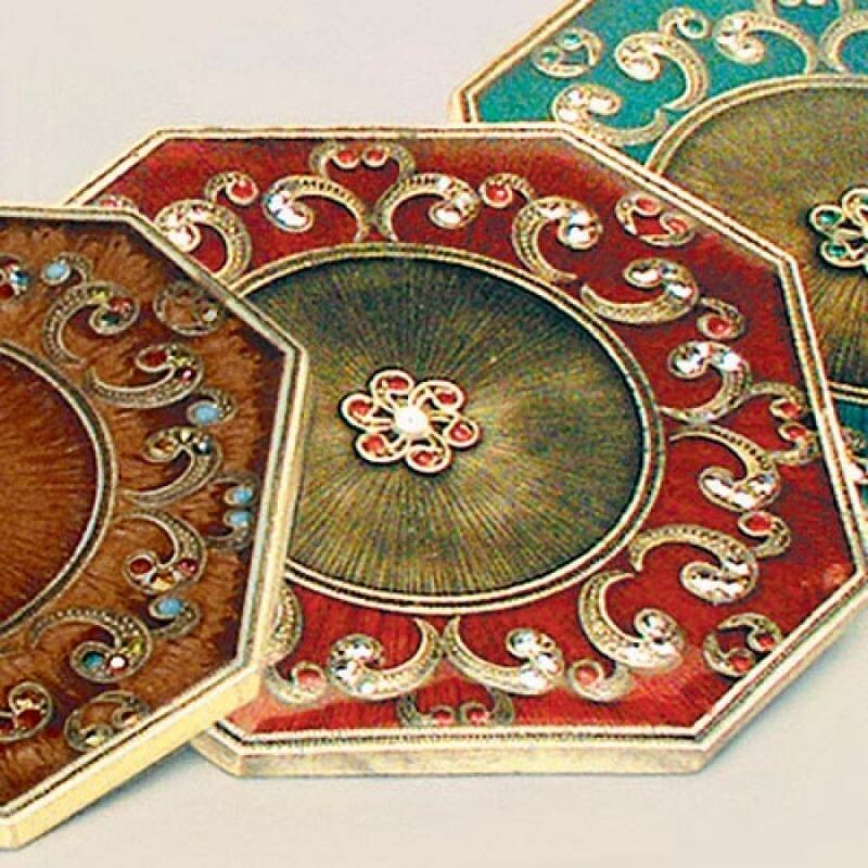 Tizo Floral Jeweled Coaster - Red - HomeBello
