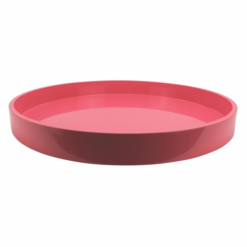 Addison Ross 20 x 20 Inch Round Tray Watermelon Lacquer TR8701 - HomeBello