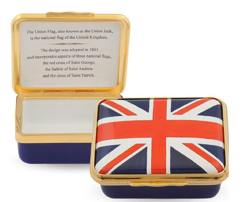 Halcyon Days The Union Flag Enamel Box ENTUF1164G - HomeBello