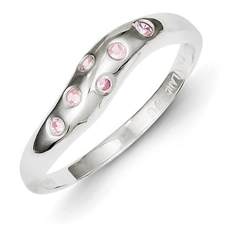 Sterling Silver Pink Diamond Ring QR4370-7 - HomeBello