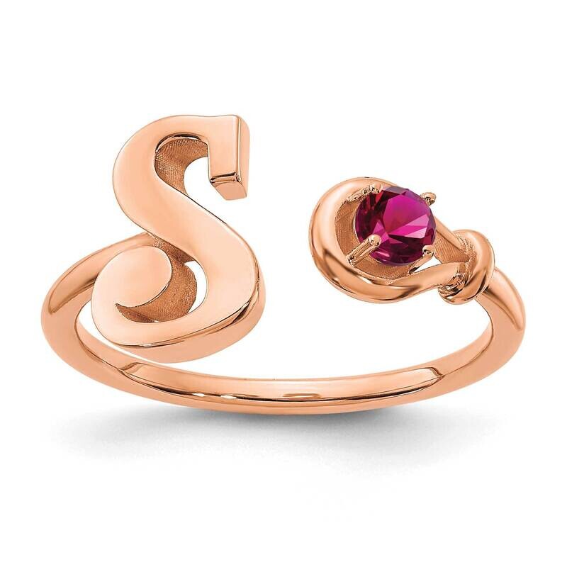 Rose-Gold Letter S with Birthstone Ring Sterling Silver XNR81SRP ...