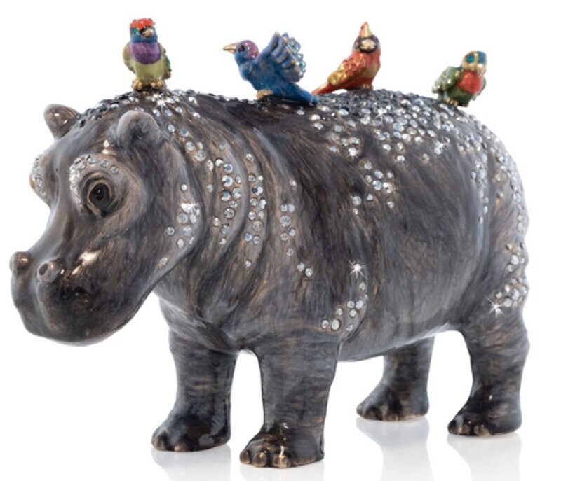 Jay Strongwater Penny Hippo Objet Jungle SDH2566-251 - HomeBello