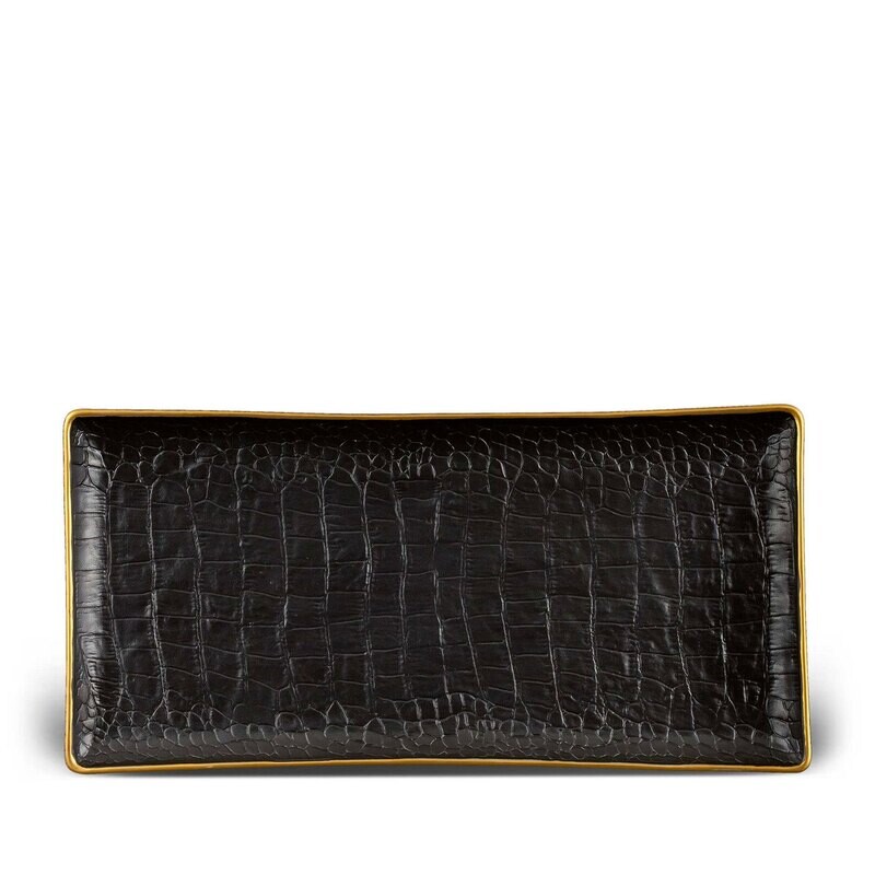 L'Objet Desk Accessories Rectangular Tray - Crocodile DAC14 - HomeBello