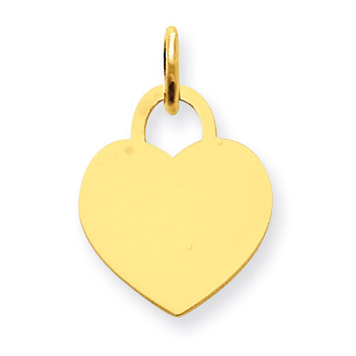 Small Engravable Heart Charm 14k Gold XM521/18 - HomeBello