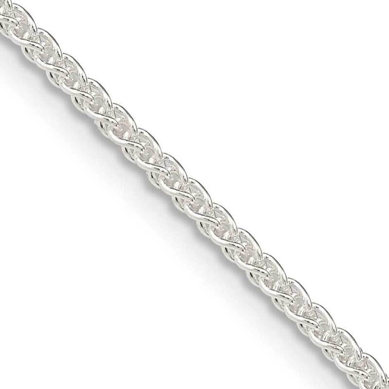 1.6mm Round Spiga Chain with 2 Inch Extension Sterling Silver QSP040E ...