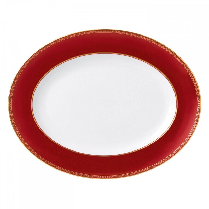 Wedgwood Renaissance Red Oval Platter 13.75 Inch 40000764 - HomeBello