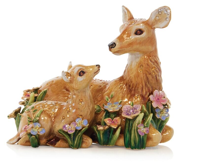 Jay Strongwater Lucy & Leo Deer and Fawn Figurine SDH1971-280 - HomeBello