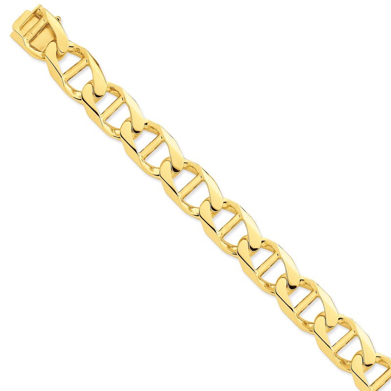 15mm Hand-Polished Anchor Link Chain 22 Inch 14k Gold LK104-22 - HomeBello