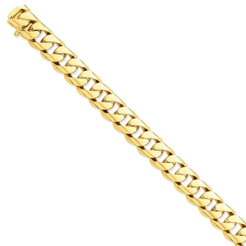 Hand Polished Rounded Curb Chain 20 Inch 14k Gold LK128-20 - HomeBello
