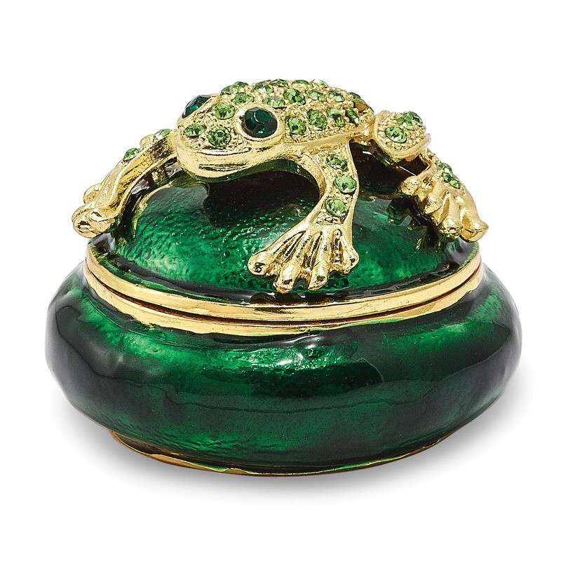 By Jere Frog on Trinket Box Enamel on Pewter BJ2030 - HomeBello