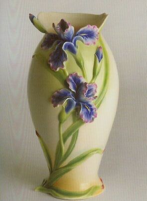 Franz Porcelain Iris Large Vase FZ00496 - HomeBello