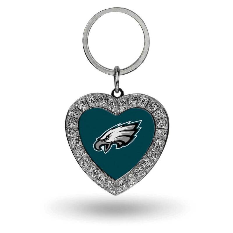NFL Philadelphia Eagles Rhinestone Heart Key Ring GC7955 - HomeBello