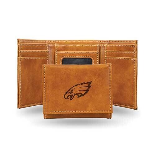 NFL Philadelphia Eagles Brown Faux Leather Trifold Wallet GC7795 ...