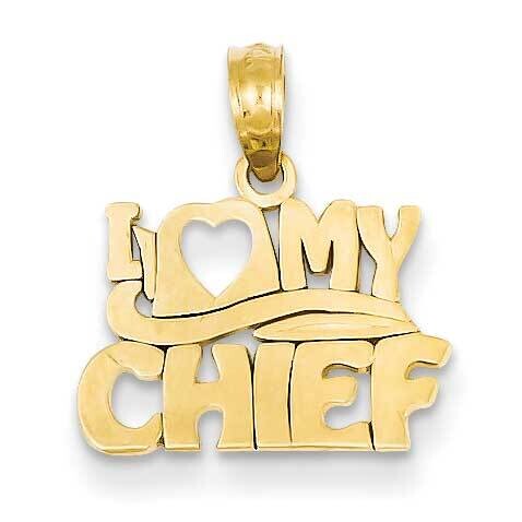 I Love My Chief Pendant 14k Gold K927 - HomeBello