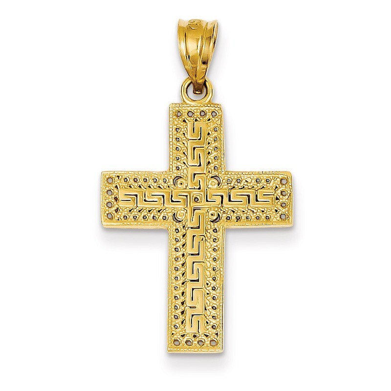 Greek Filigree Cross Pendant 14k Gold C1962 - HomeBello