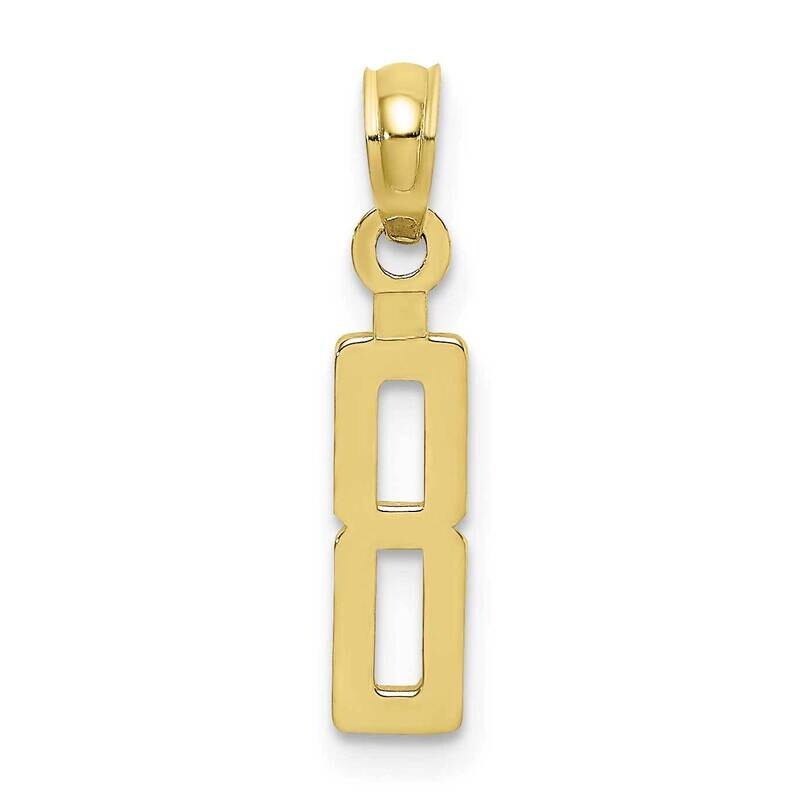 Number 8 Block Charm 10k Gold 10NU08 - HomeBello