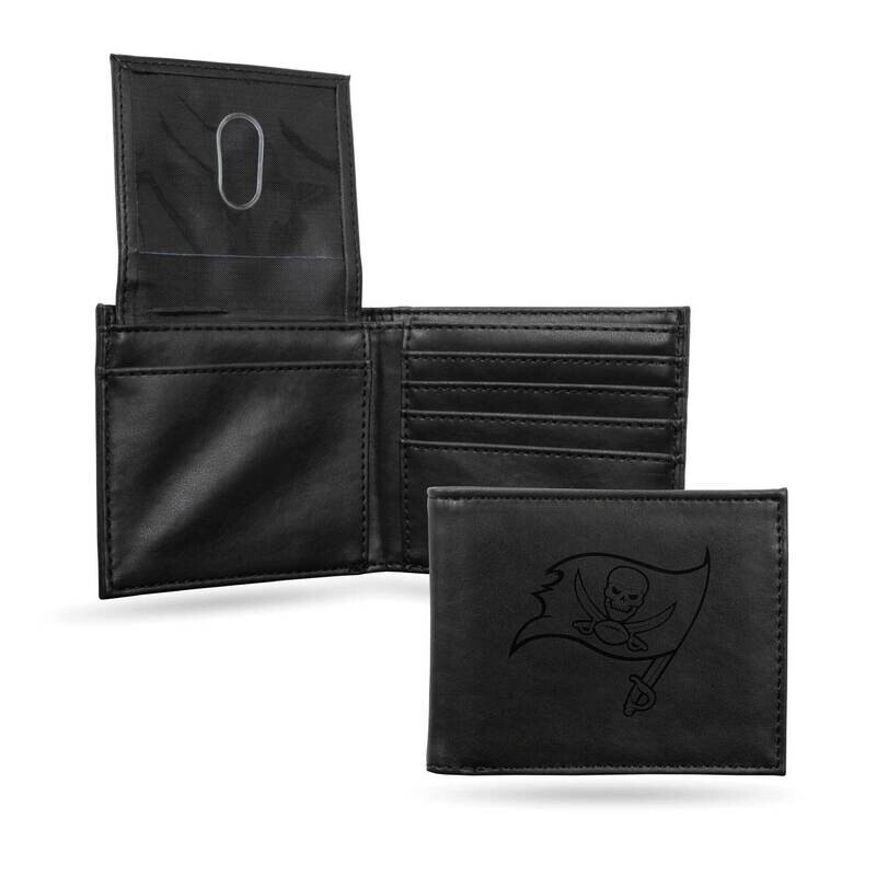 NFL Tampa Bay Buccaneers Black Faux Leather Bi-fold Wallet GC7310 ...