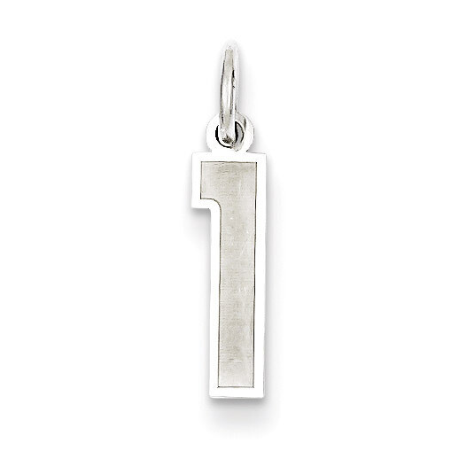 Number 1 Pendant Sterling Silver Satin QPS01 - HomeBello
