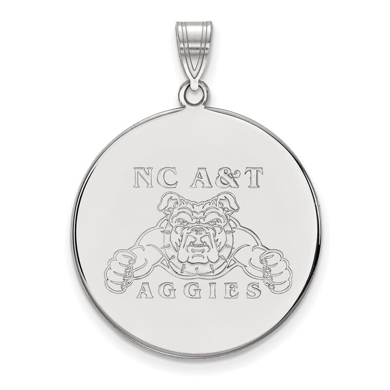 North Carolina A&T Extra Large Disc Pendant Sterling Silver SS002NCA ...