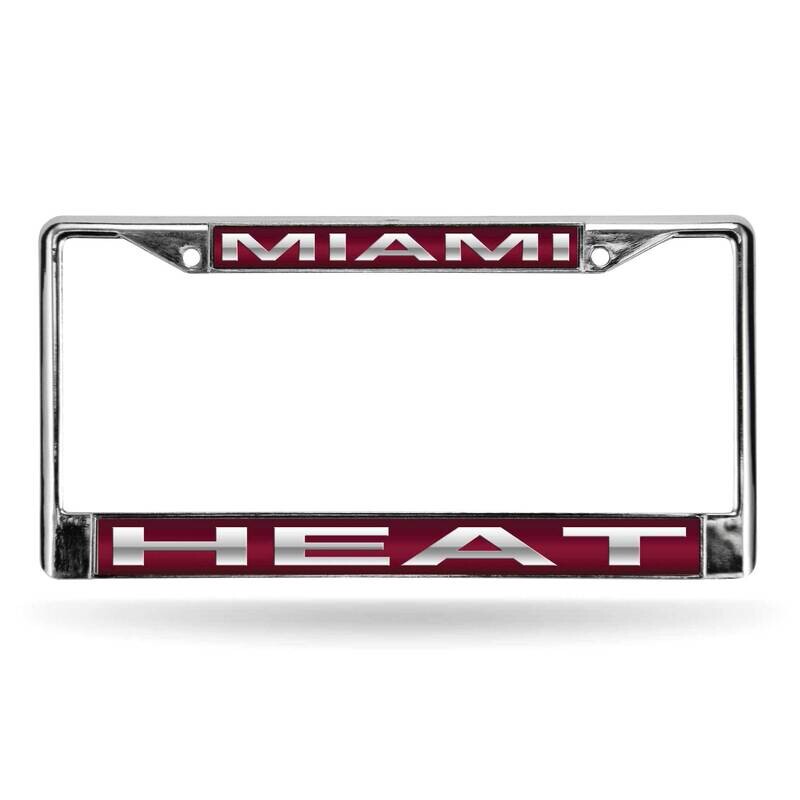 NBA Miami Heat Red Laser Chrome Car License Plate Frame GC7055 - HomeBello