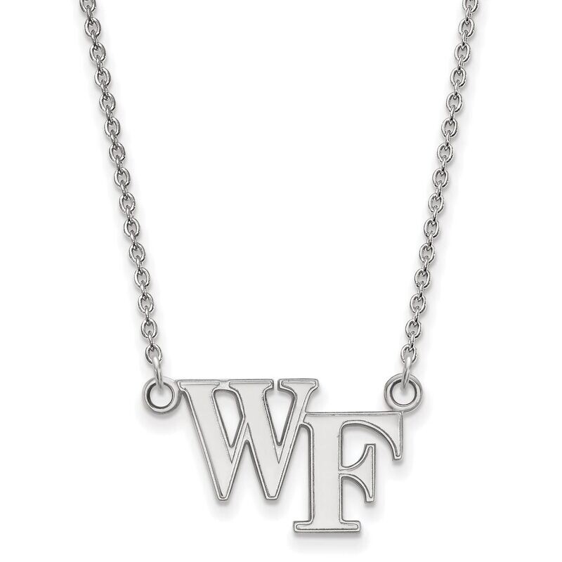 Wake Forest University Small Pendant with Chain Necklace 14k White Gold ...