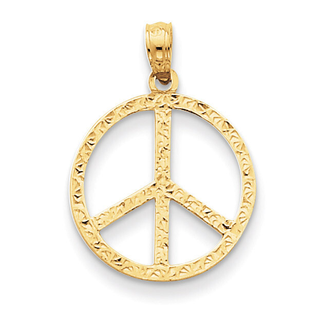 Peace Sign Pendant 14k Gold C3053 - HomeBello