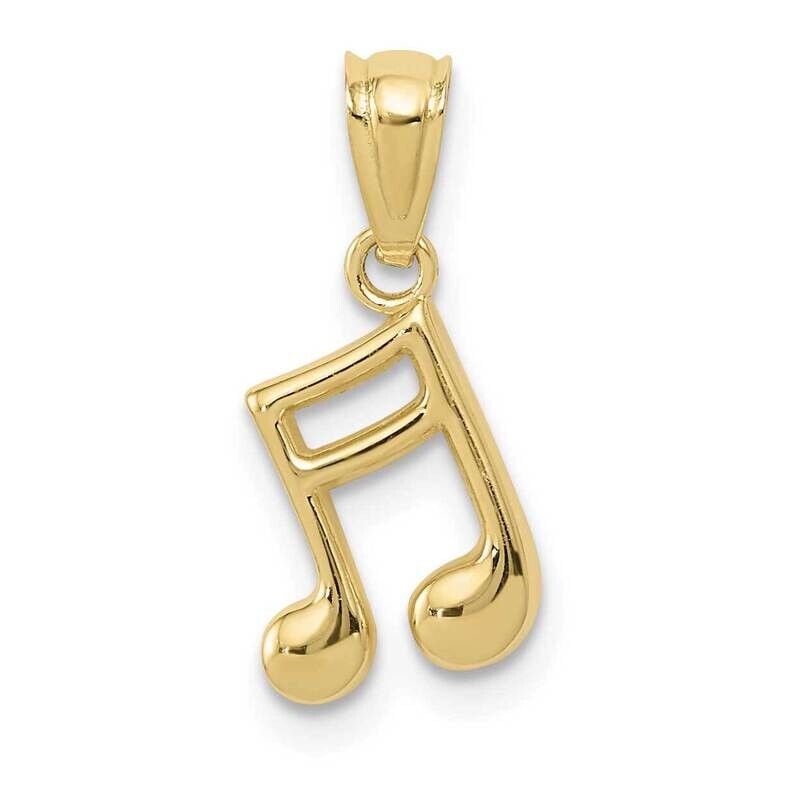 Music Note Pendant 10k Gold Polished 10YC1260 - HomeBello