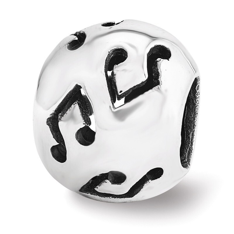 Music Note Bead - Sterling Silver QRS3505 - HomeBello